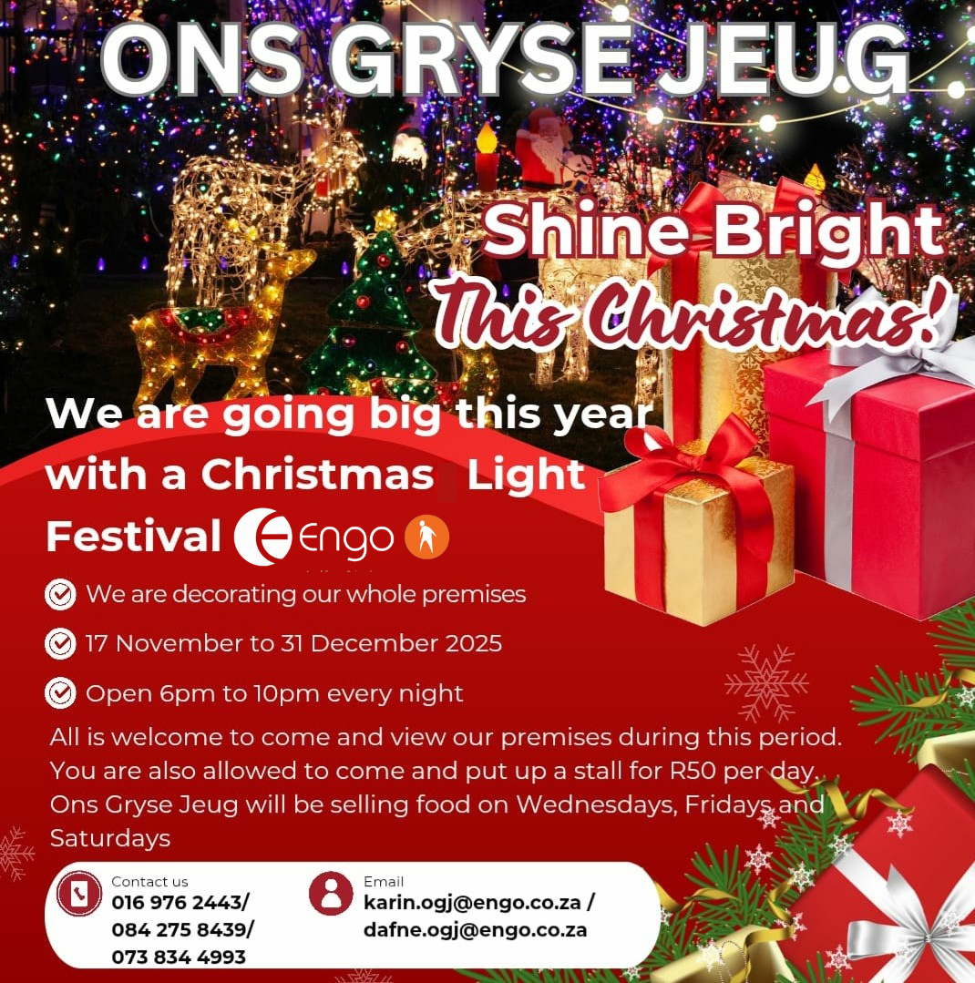 Christmas Light Festival | Ons Gryse Jeug Aged Care Centre | Engo English